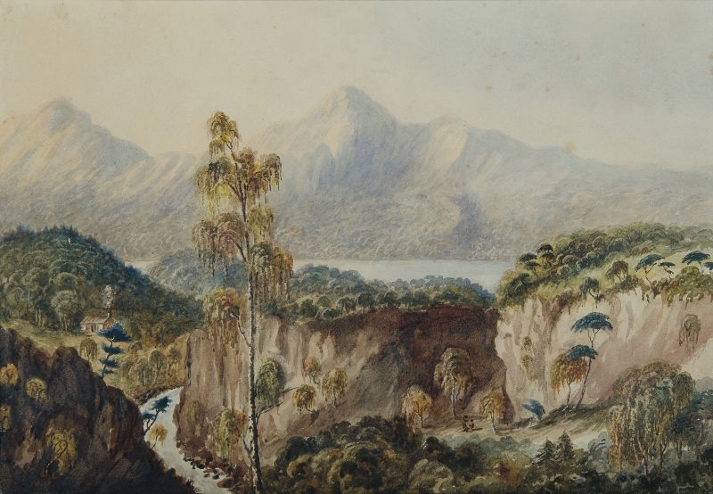 New Zealand School, 19th Century | New Zealand Landscape with River ...