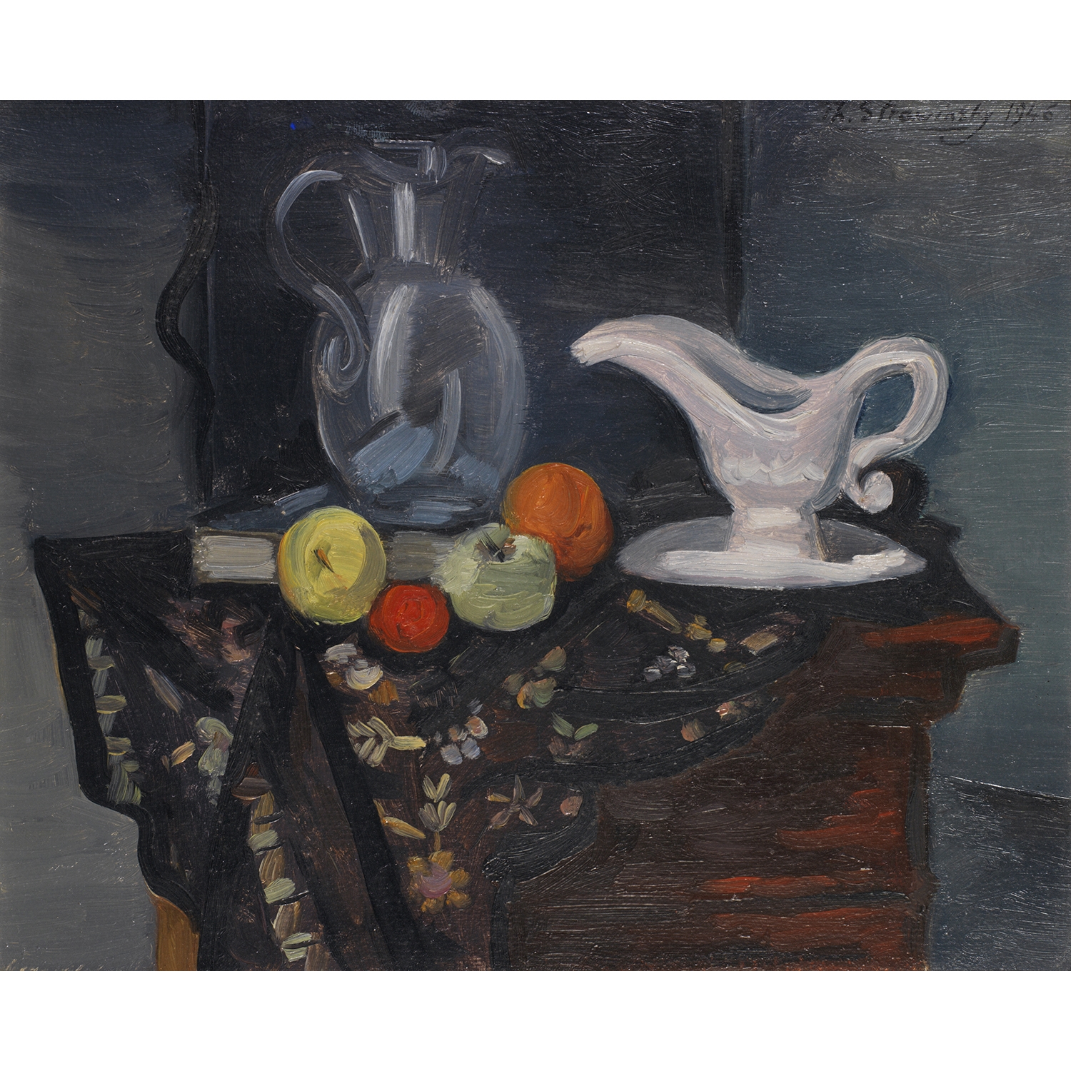 Theodore Stravinsky | Nature morte au pichet et aux fruits (1946 ...