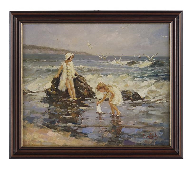 Jean Lefort | Playing on the Beach | MutualArt