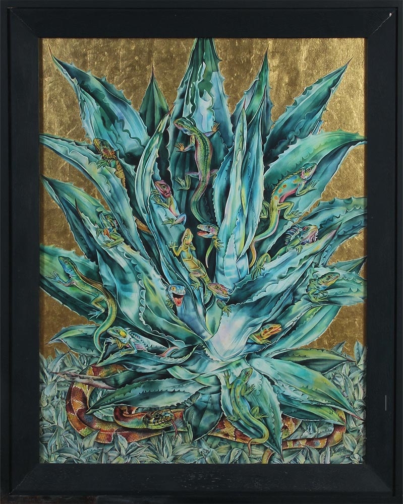 Heidi Endemann | Agave plant and lizards | MutualArt