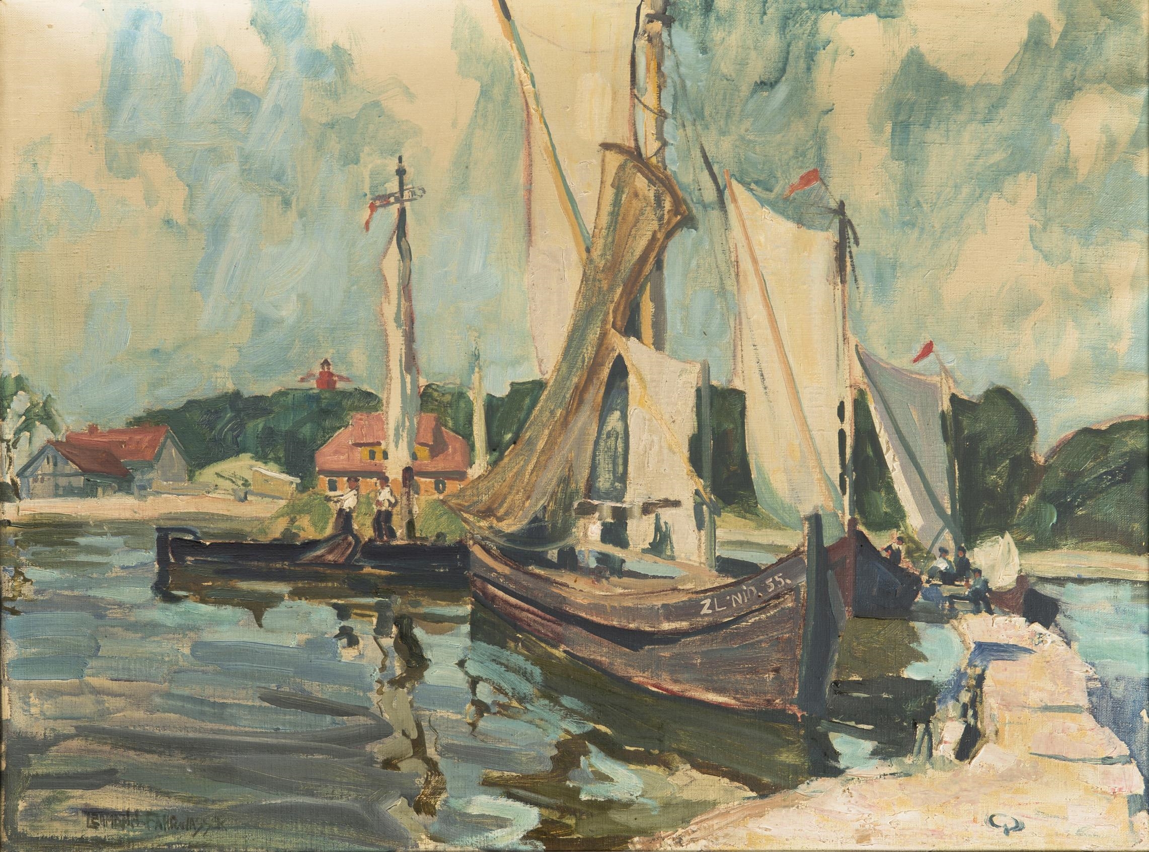Georg Lehmann-Fahrwasser | Boats in the Harbour | MutualArt