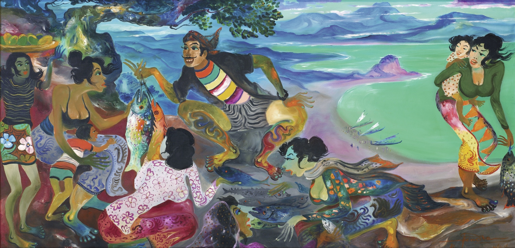 Hendra Gunawan | THE FISH SELLER (1981) | MutualArt