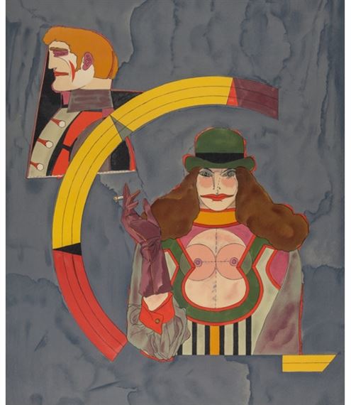 Richard Lindner - The Meeting, 1953, Oil on canvas