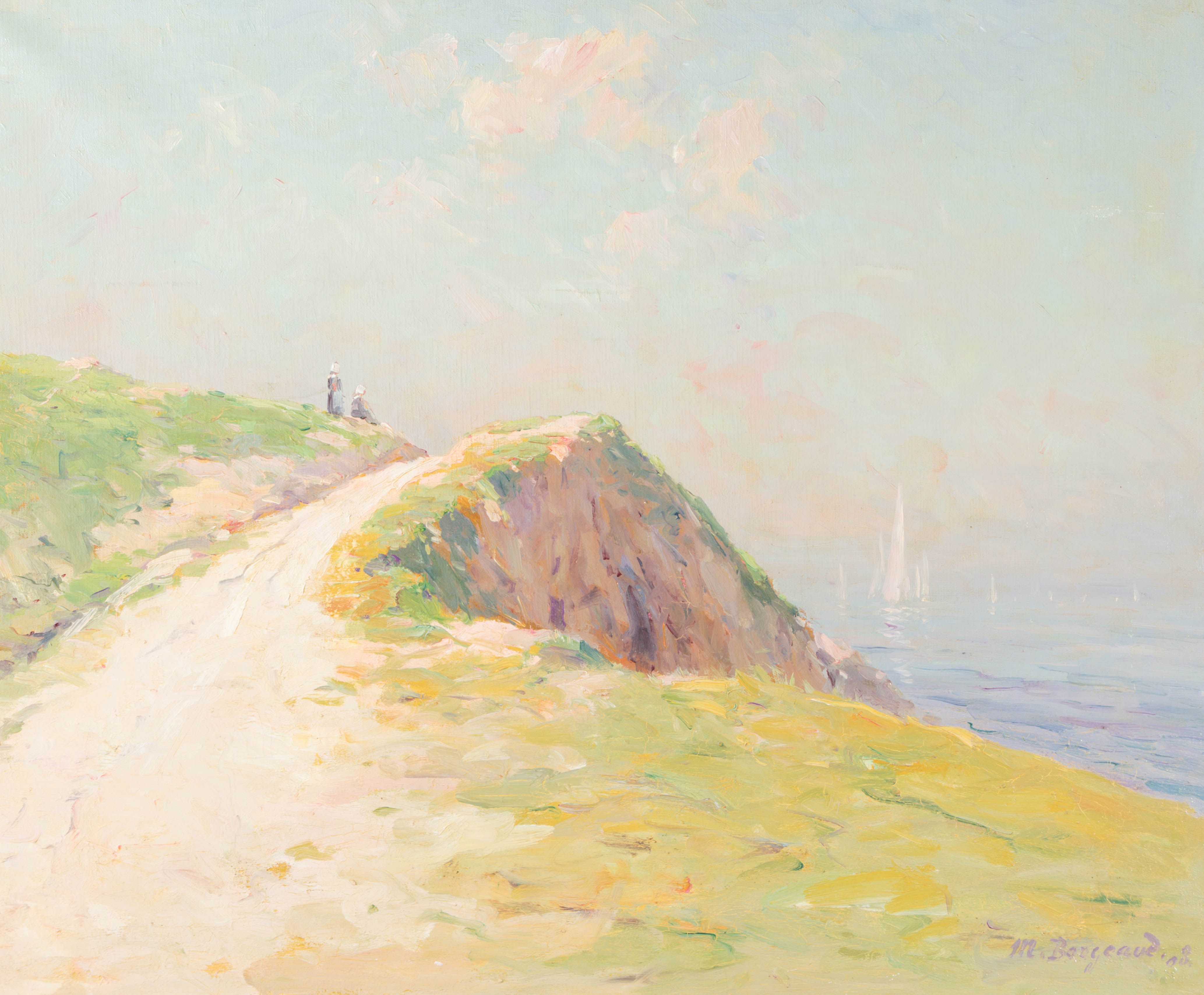 Marius Etienne François Borgeaud | Chemin sur la falaise (1908) | MutualArt