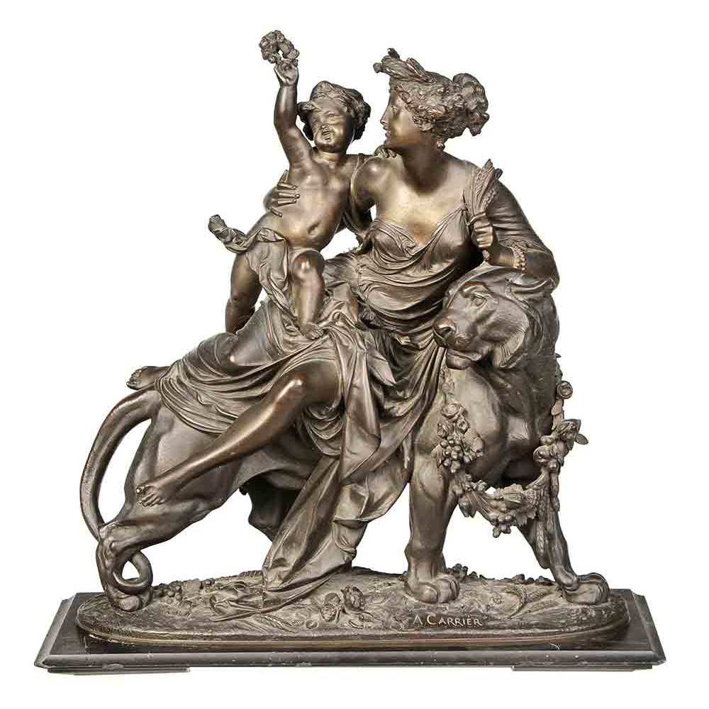 Albert-Ernest Carrier-Belleuse | Ceres Riding a Tiger, an allegorical ...