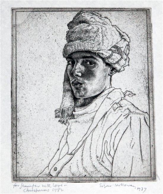 Edgar Holloway | Self Portrait No.9 (The Turban) (1937) | MutualArt