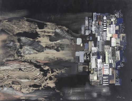 Edgar Jené | Stadt vor Hügellandschaft (1966) | MutualArt