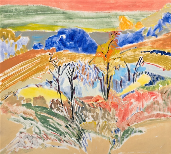David T. Alexander | More Blue Bushes (1992) | MutualArt