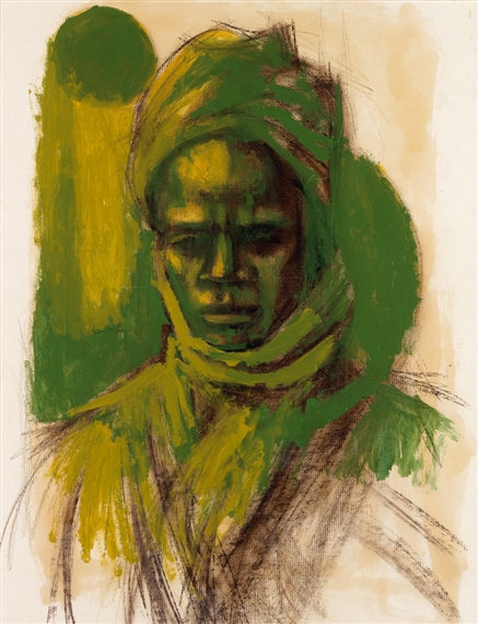 Herman Kofi Bailey | Untitled - Portrait in Green (1968) | MutualArt