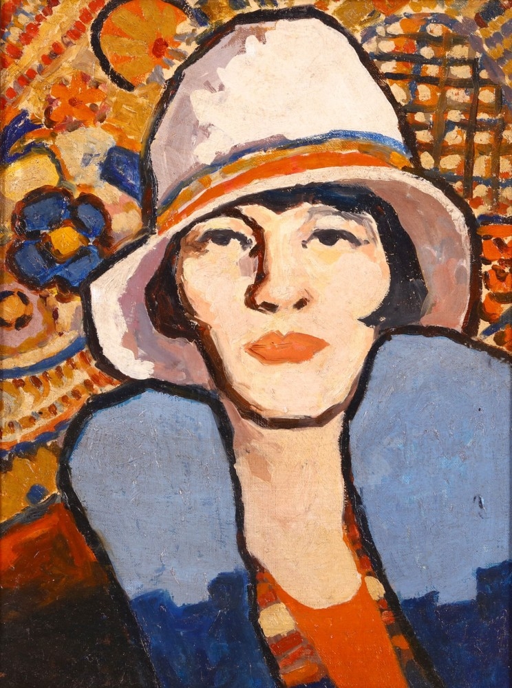 John Duncan Fergusson | Portrait of a lady in a cloche hat Bears ...