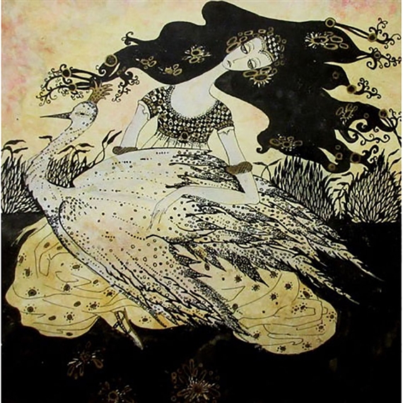 Toller Cranston | UNTITLED - SAD DANCER WITH LARGE BIRD (1969) | MutualArt