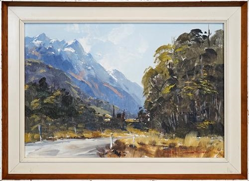 Aston Greathead | Country Road with distant view of Mountains | MutualArt
