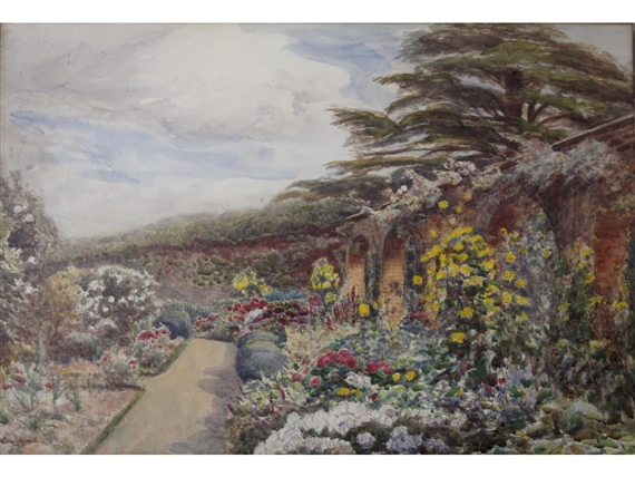 Walter Henry Goldsmith | 3 WORKS: GARDEN SCENES AT MOTCOMBE HOUSE ...