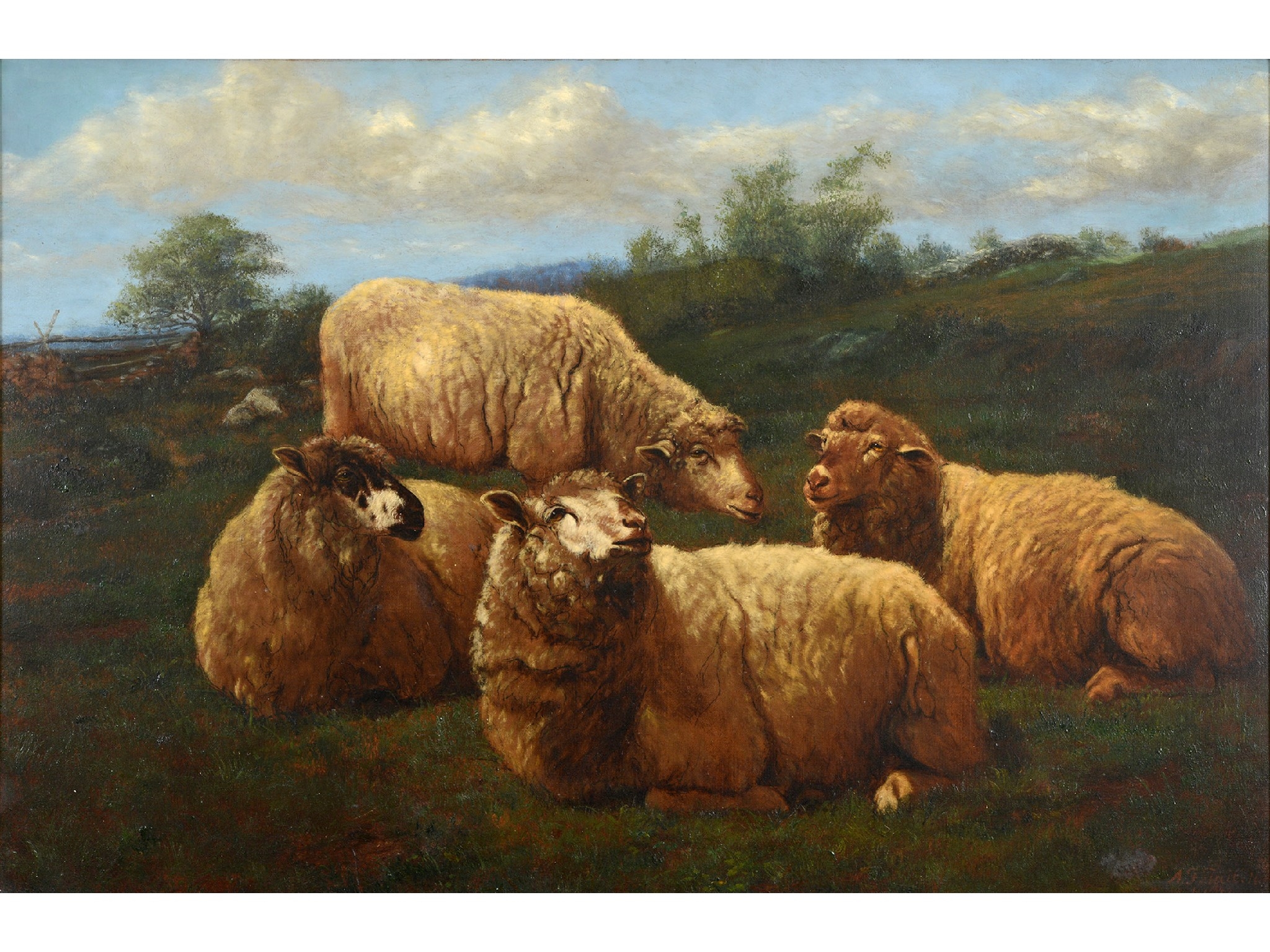 Arthur Fitzwilliam Tait | SHEEP IN A FIELD (1904) | MutualArt