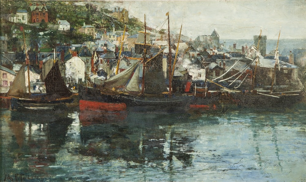 John Robertson Reid | Cornish Harbour with Fishing Boats | MutualArt