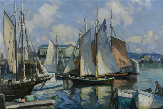 Ken Knowles | marina with sailboats | MutualArt