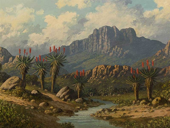 Visser Victor | Landscape with Country Road plus Mountain Landscape ...