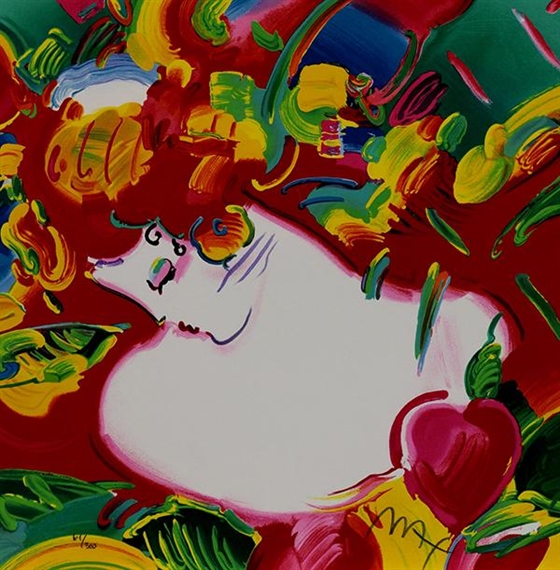 Peter Max | Woman with Flowers in Her Hair (1997) | MutualArt