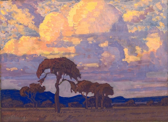 Jacob Hendrik Pierneef | Highveld Landscape with Clouds | MutualArt