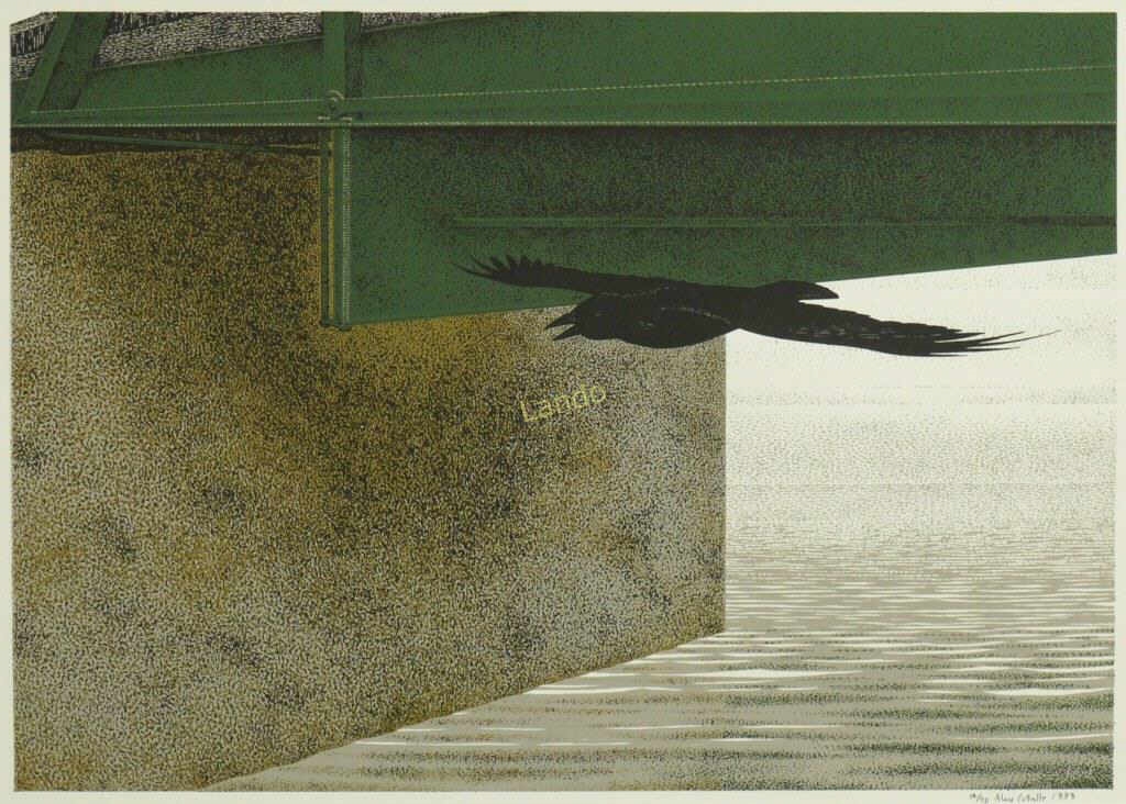 Alex Colville | Artist and Blue Jay (1993) | MutualArt