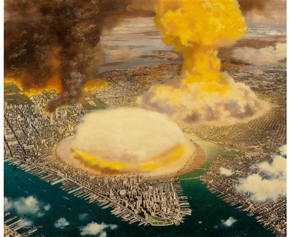 Chesley Bonestell | Atomic Bombing of New York, Collier's Magazine ...