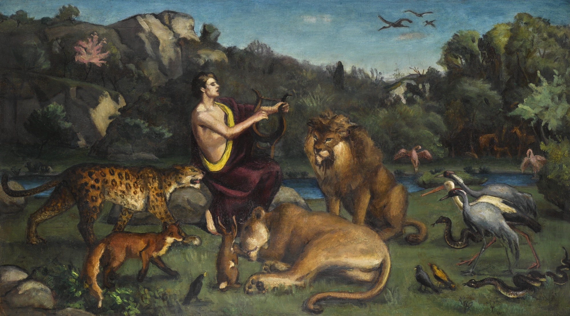 Adolf Fényes | ORPHEUS CHARMING THE ANIMALS | MutualArt