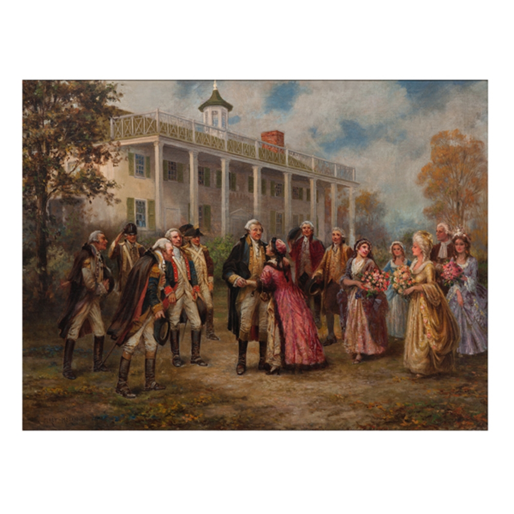 Edward Percy Moran | Painting of George Washington at Mount Vernon ...