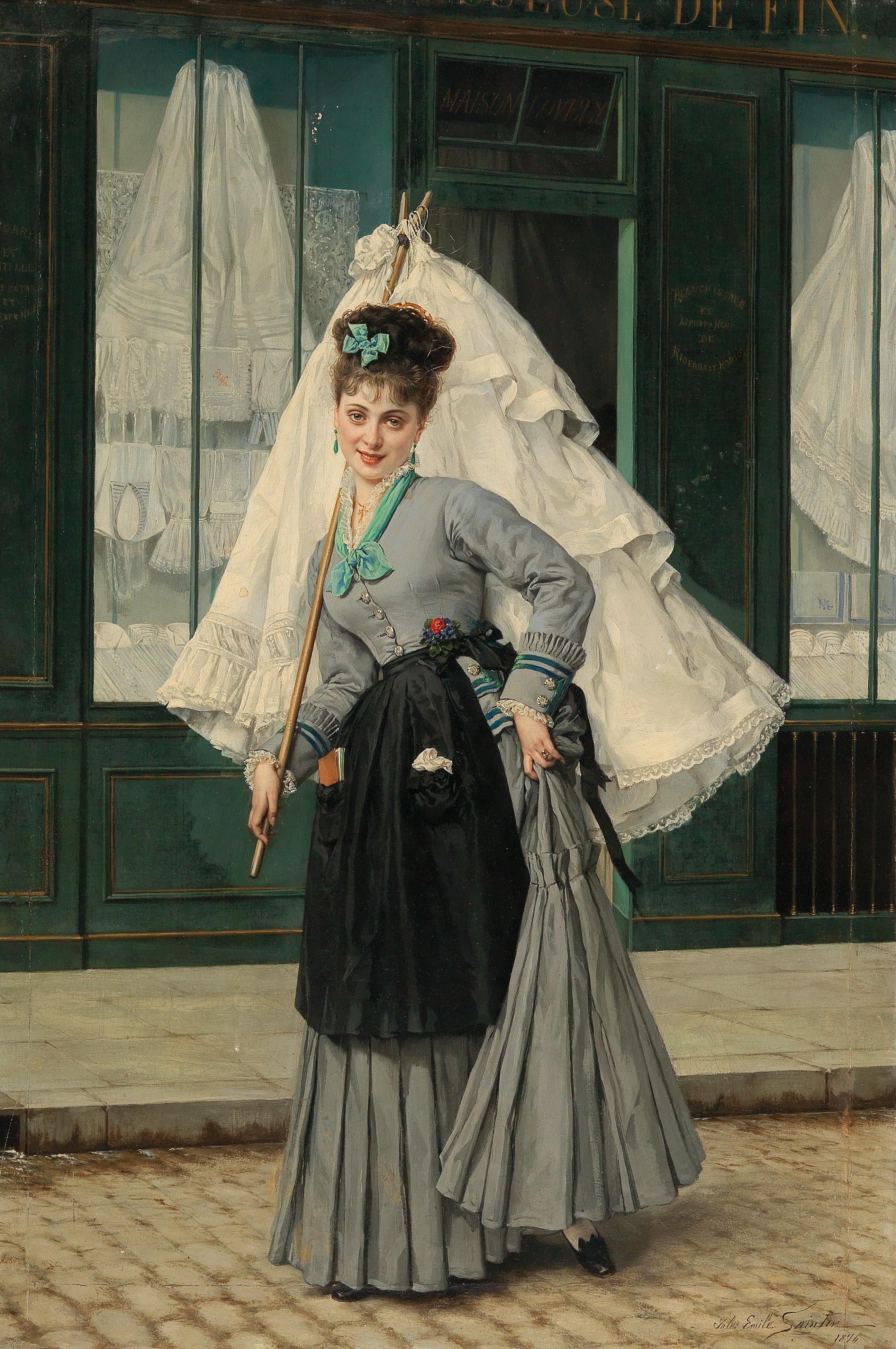 Jules Émile Saintin | Portrait of a lady seated in an interior (1872 ...