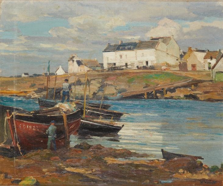 Henri Emile Vollet | Bateaux de pêcheurs échoués en Bretagne | MutualArt