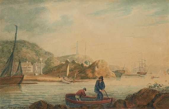 William Payne | L'obélisque et la maison du ferry à Mount Edgecombe ...