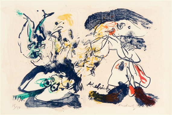 Pierre Alechinsky - Par expérience, 1977, acrylic...