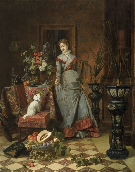 David Emile Joseph de Noter | Bourgeois Interior with Lady and her ...