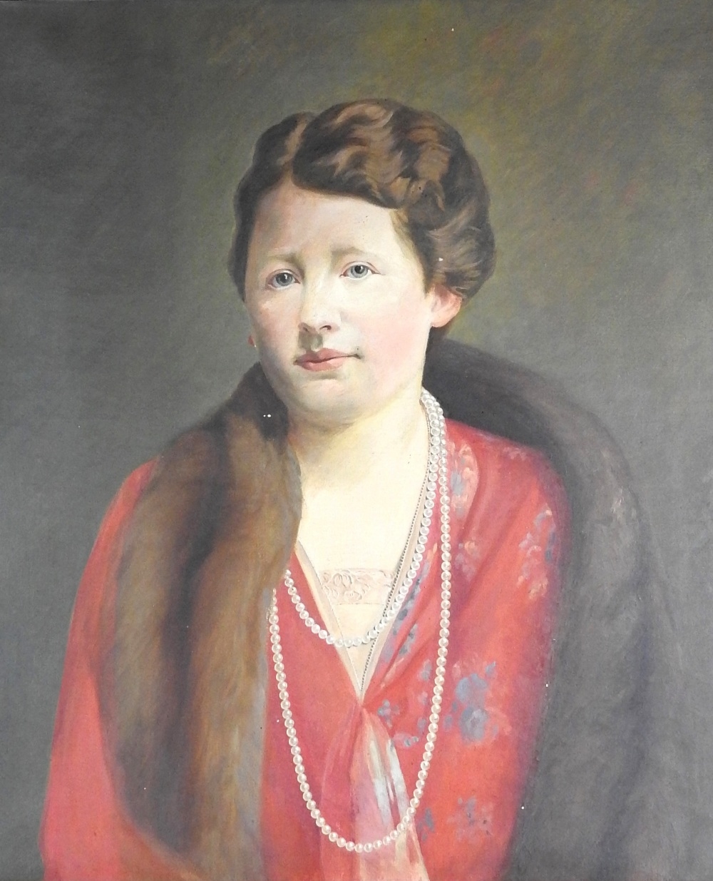 James R. G. Exley | Portrait of Elizabeth Exley, half length wearing a ...