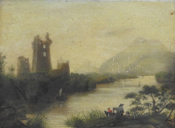 William Traies | River landscape with a castle beyond | MutualArt