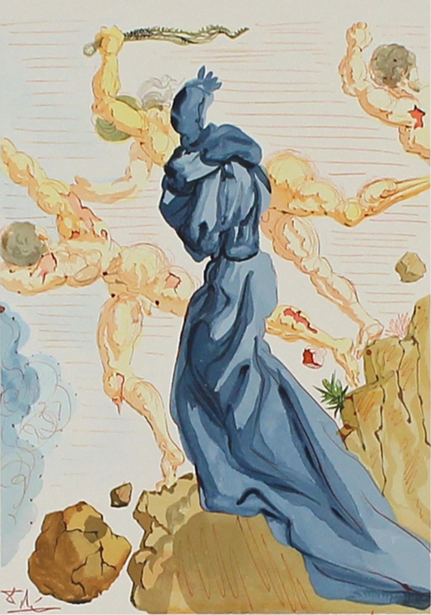 Salvador Dalí | HELL CANTO 19 - DIVINE COMEDY,The Borders of Phlegethon ...
