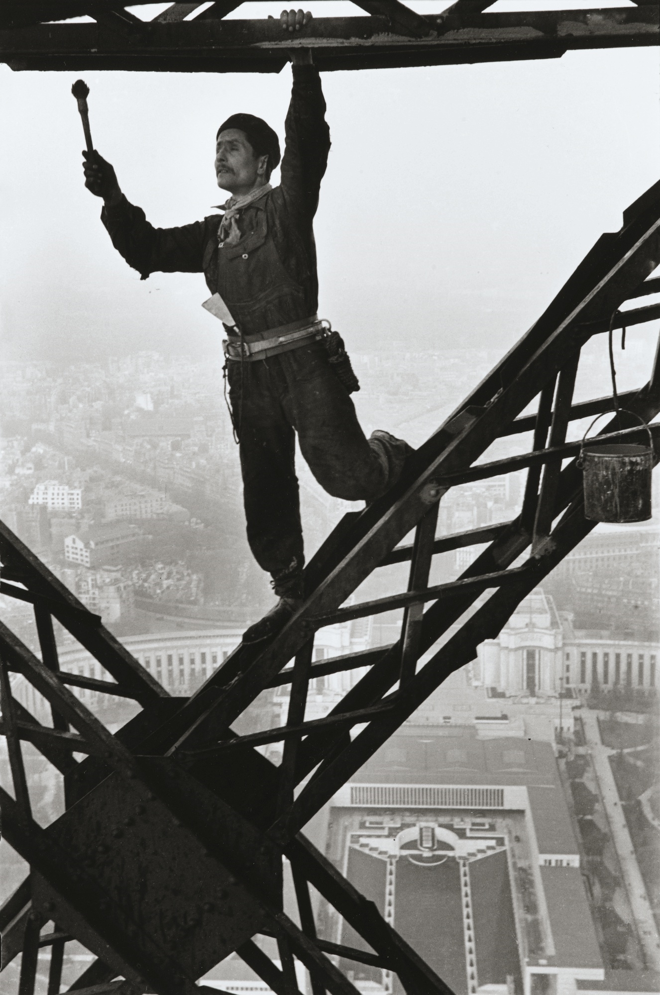 Marc Riboud | PAINTER ON THE EIFFEL TOWER PARIS | MutualArt