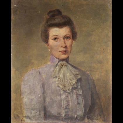 Alphonse Jules Debaene | Portrait of a Lady (1908) | MutualArt
