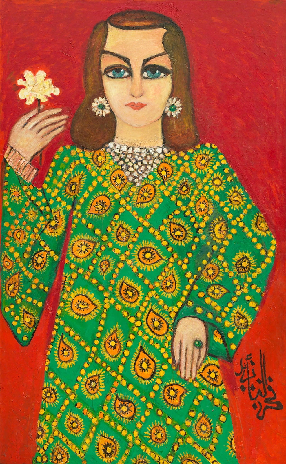 Fahr-el-Nissa Zeid | Lady In Red (1984) | MutualArt