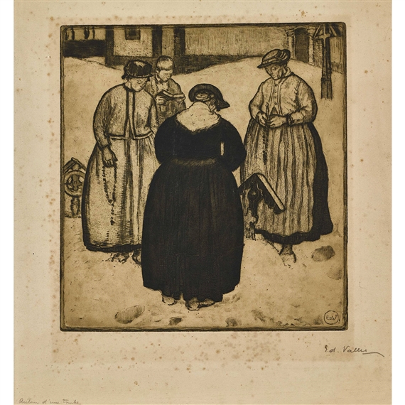 Edouard Vallet | Autour d'une tombe. | MutualArt