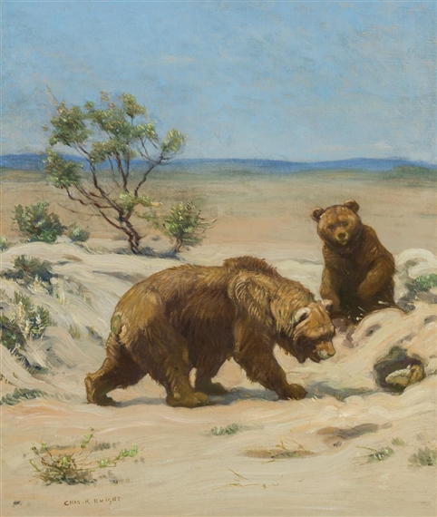 Charles R. Knight | Prehistoric Short Faced Bears and Glyptodon | MutualArt