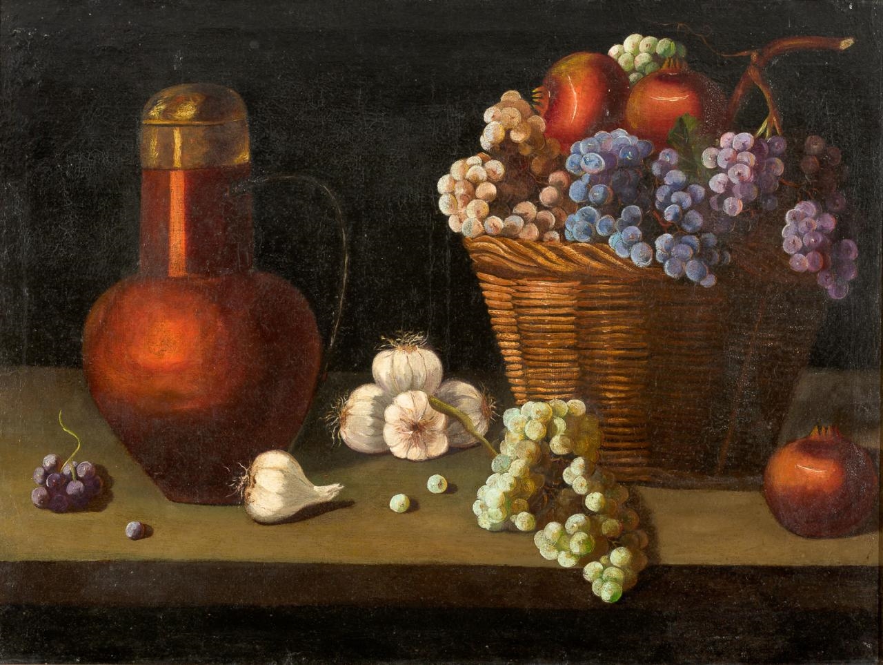 Spanish School, 19th Century | Bodegón con uvas (19th Century) | MutualArt