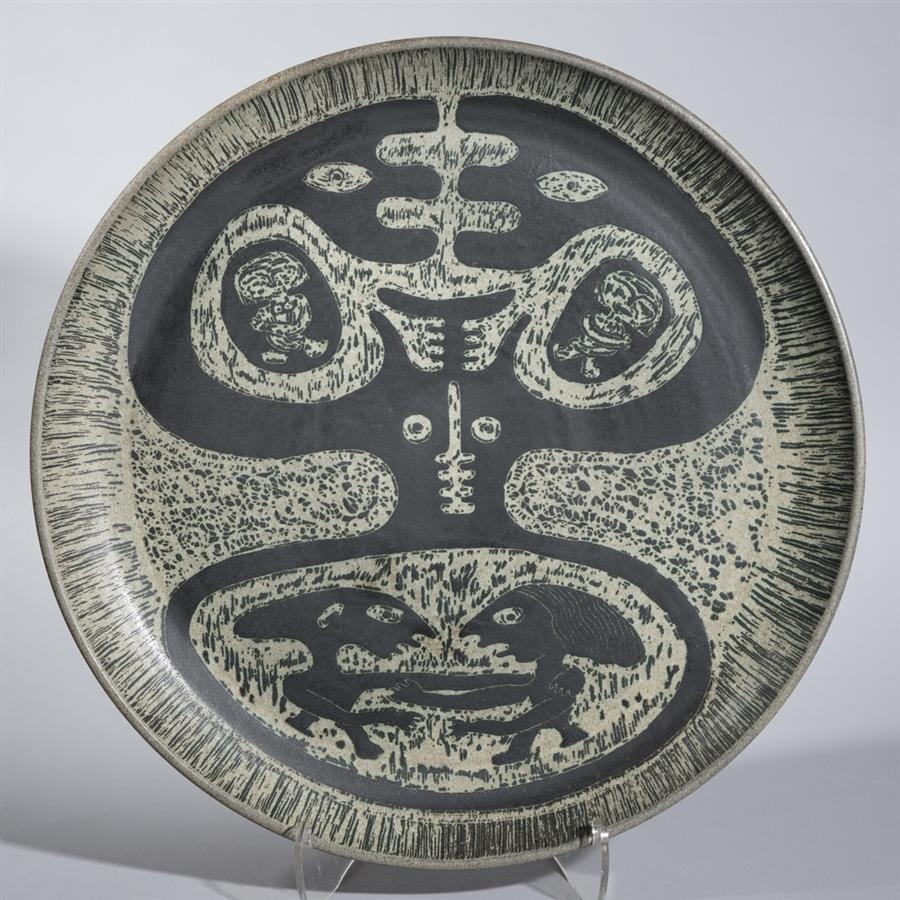 Edwin Scheier | Charger with maternal figures | MutualArt