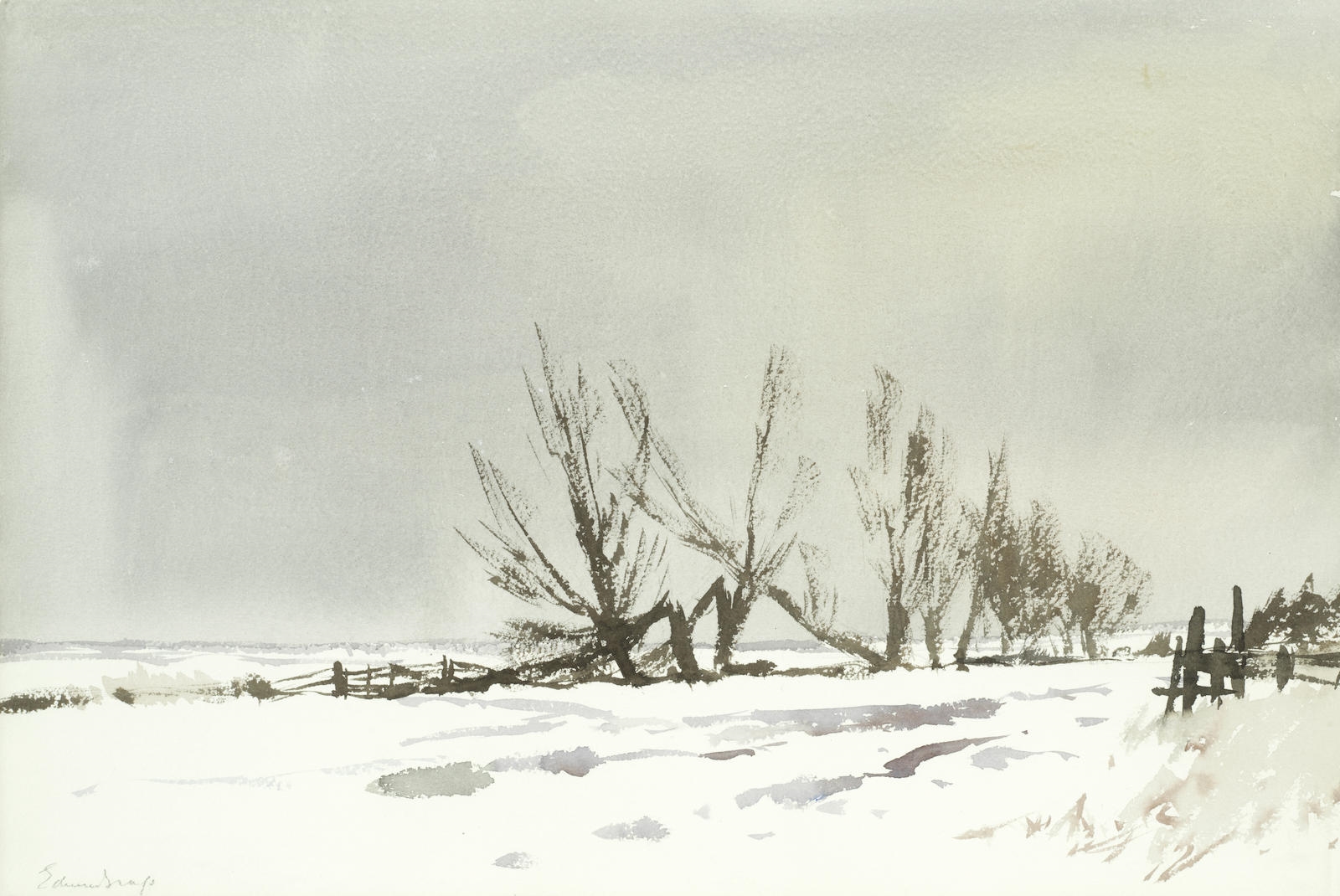 Edward Brian Seago | St Benet's Loke under snow | MutualArt