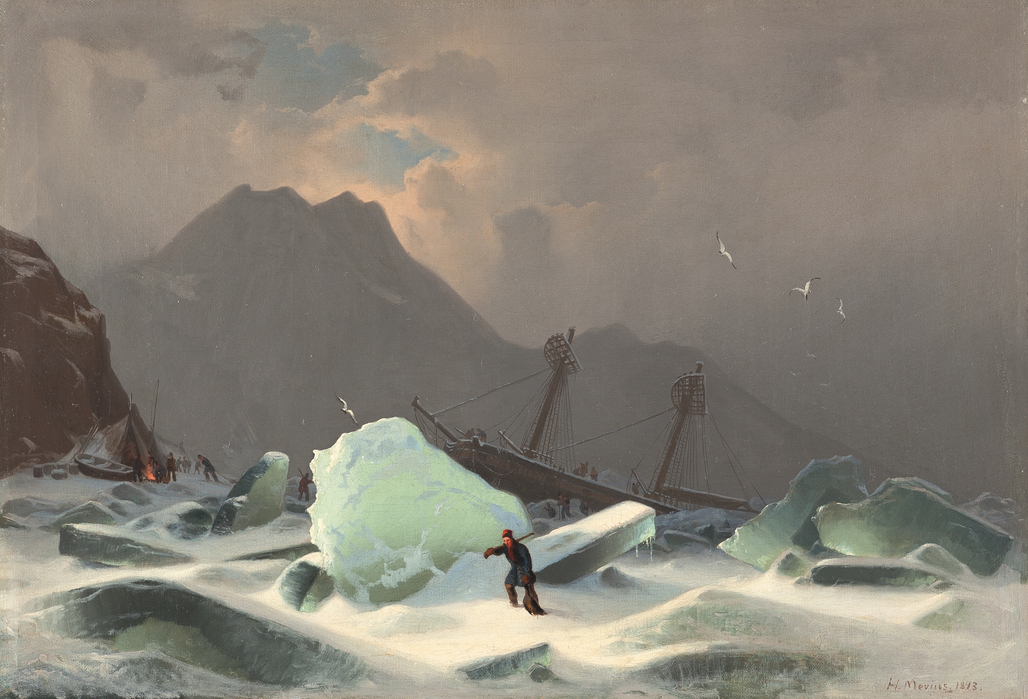 Hermann Mevius | Der Schiffbruch im Eismeer (1843) | MutualArt