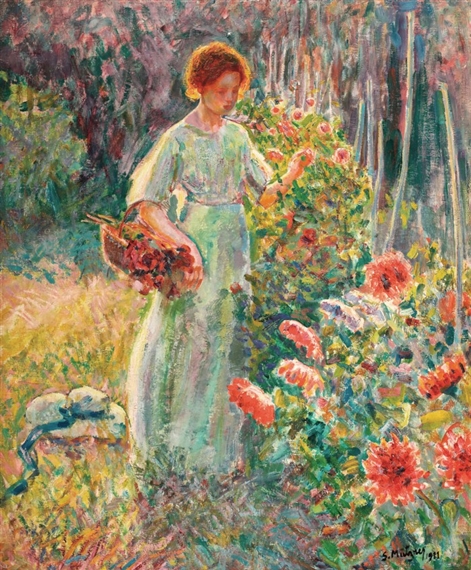 Samuel Mutzner | Tayu-San in the Garden (1913) | MutualArt