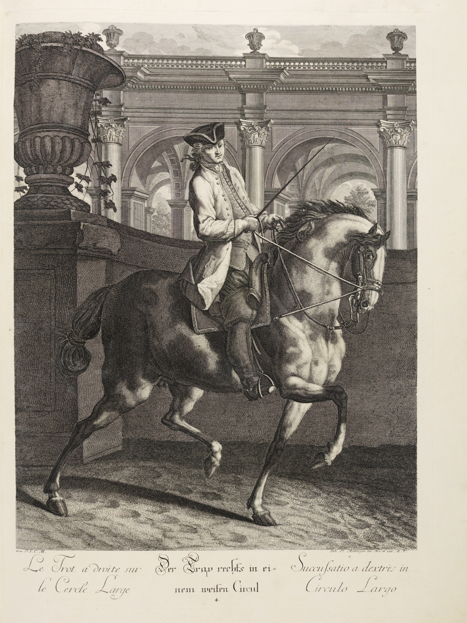 Johann Elias Ridinger | LE NOUVEAU MANEGE... NEUE REIT SCHUL. AUGSBURG ...