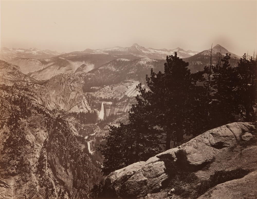 Carleton Watkins | Vernal Fall and Nevada Fall from Glacier Point ...