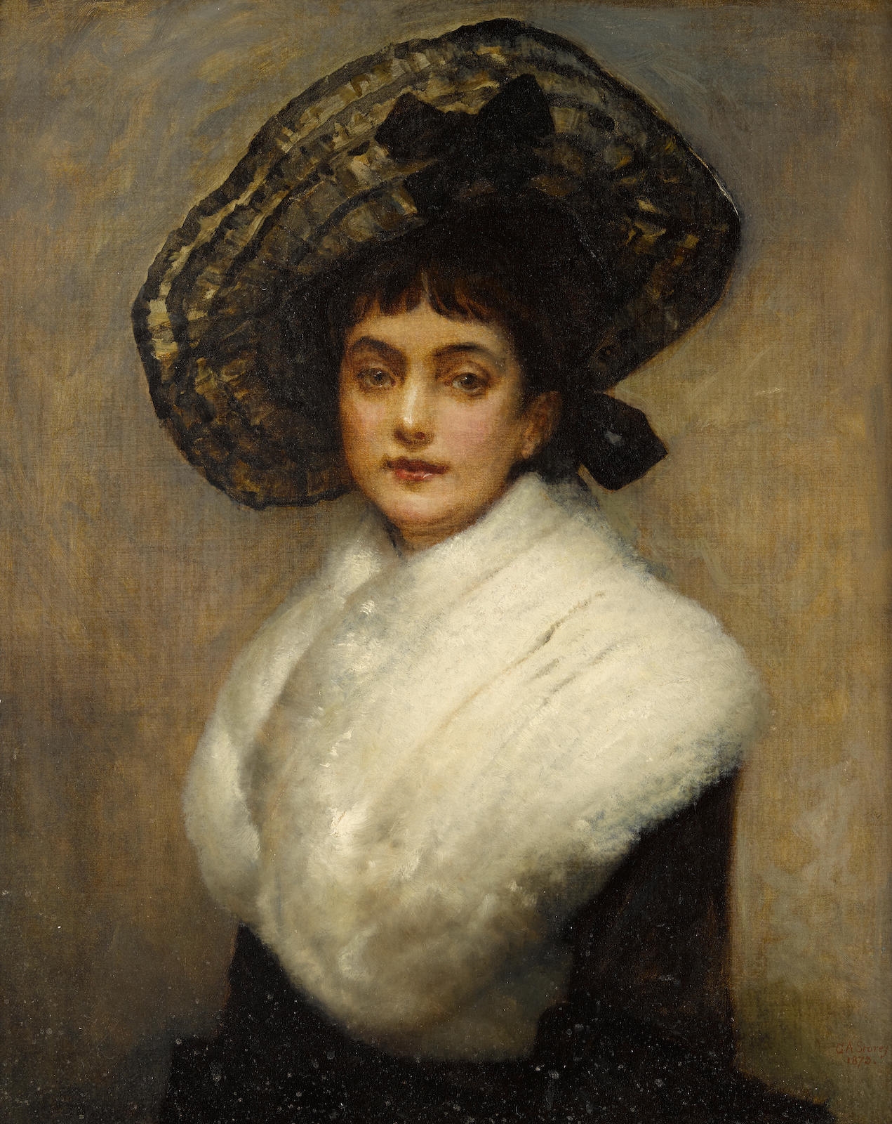 George Adolphus Storey | Portrait of Miss Georgina Storey, small three ...