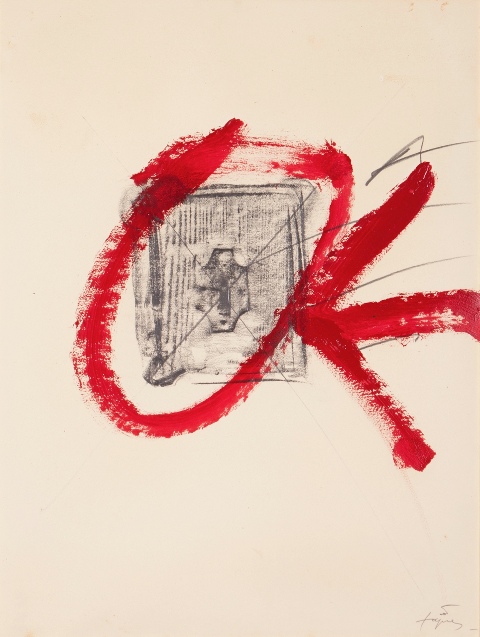 Antoni Tàpies | Bouche et Croix (Mouth and Cross) (1984) | MutualArt