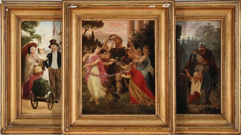 Otto Bache | Eight sketches for a planned decoration of the foyer of ...